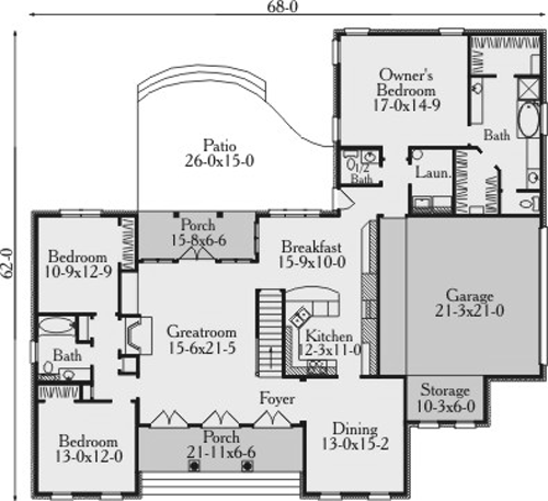 Carlton 3511 - 3 Bedrooms and 2 Baths | The House Designers - 3511