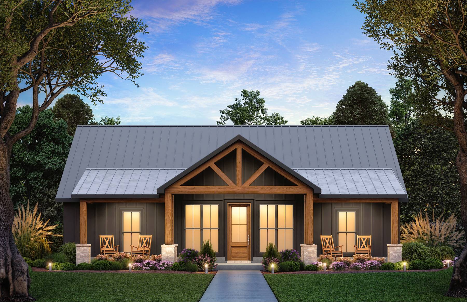 Country View Small 3 Bedroom Ranch Style House Plan 10173 - 10173