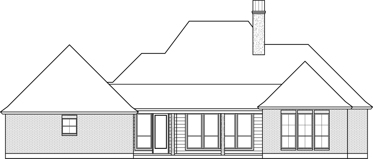 One Story French Country Style House Plan 1978: Champagne - 1978