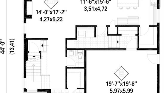 4 Bedroom Narrow Lot Contemporary Style House Plan 1480: Clarion - 1480