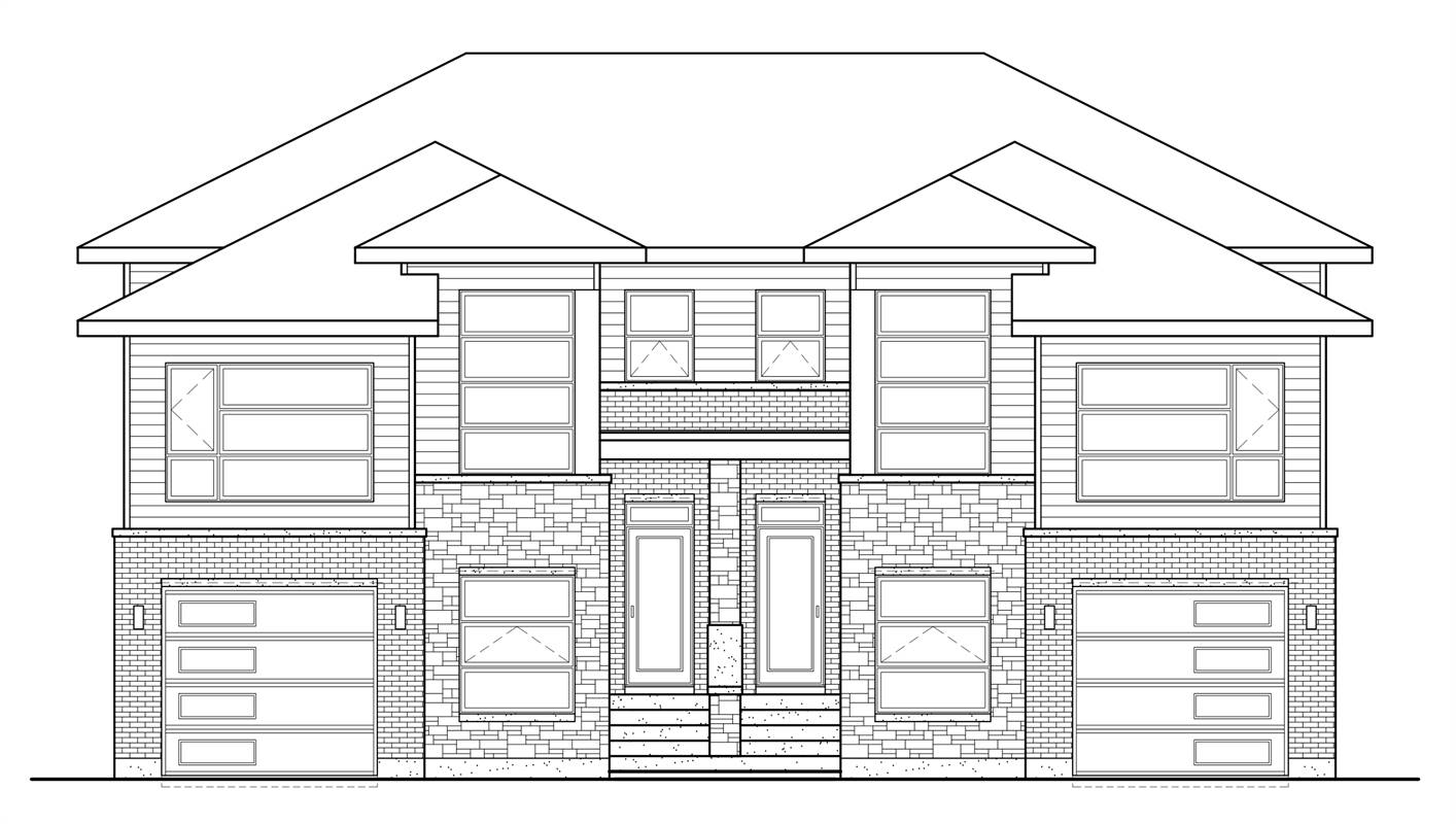 Builder Preferred Modern Duplex Style House Plan 8843 - 8843