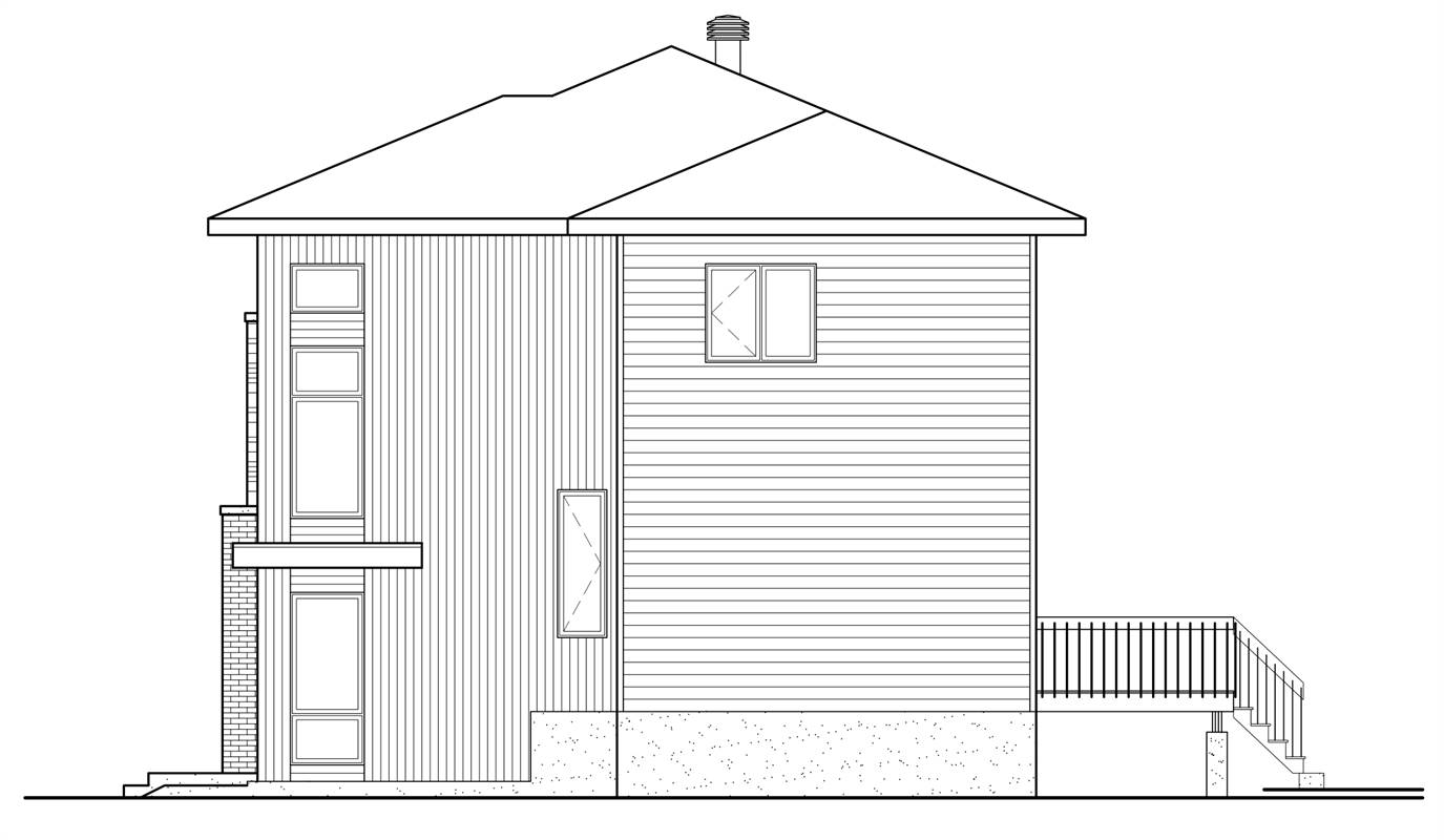Two Story Contemporary Duplex Style House Plan 9909 - 9909