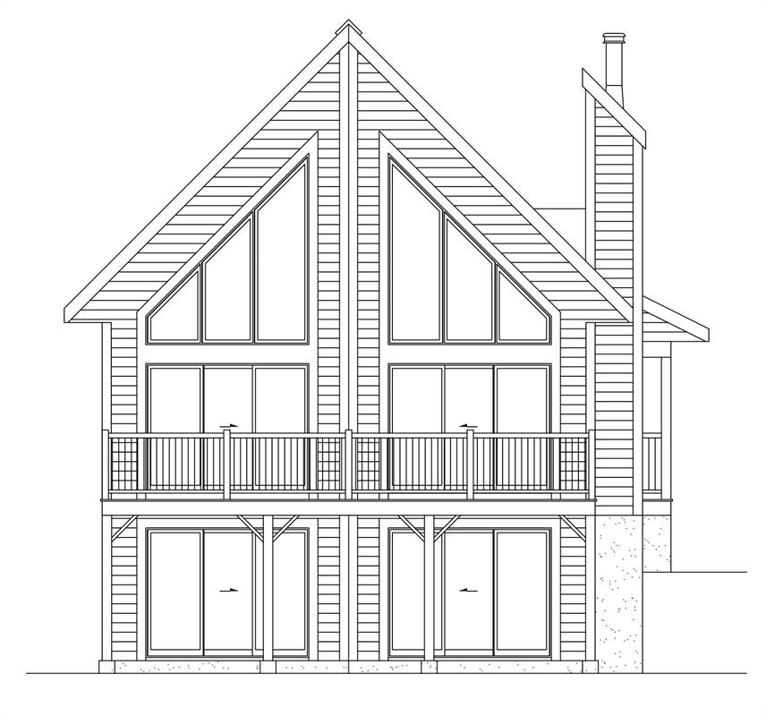 3 Bedroom Norrow Lot Lake Style House Plan 9933: Algarve - 9933