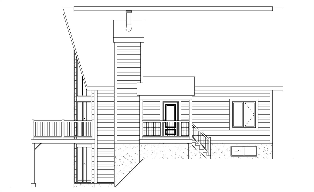 3 Bedroom Norrow Lot Lake Style House Plan 9933: Algarve - 9933