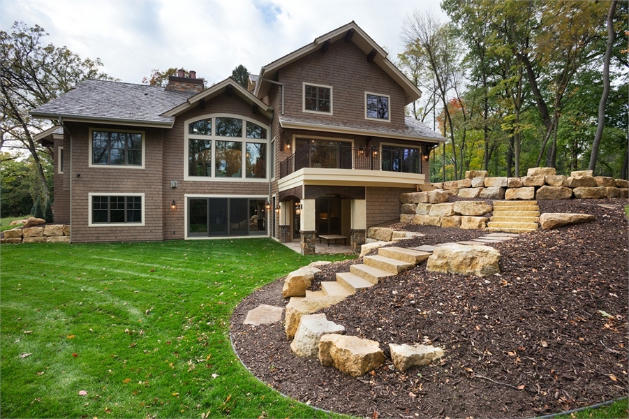 two-story craftsman house plan with walkout basement