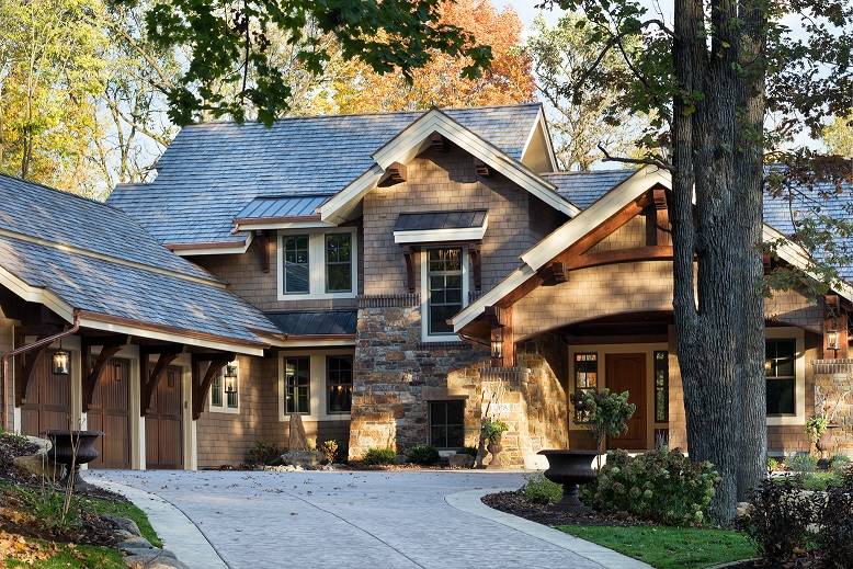two-story craftsman house plan with walkout basement
