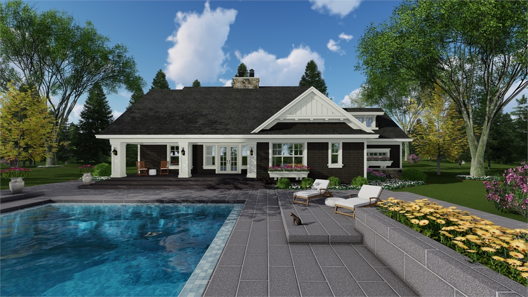 Bungalow House Plan with Front and Rear Porches- Plan 2005 - 2005