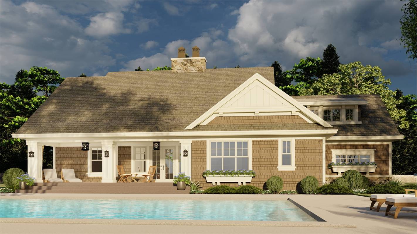 Bungalow House Plan with Front and Rear Porches- Plan 2005 - 2005