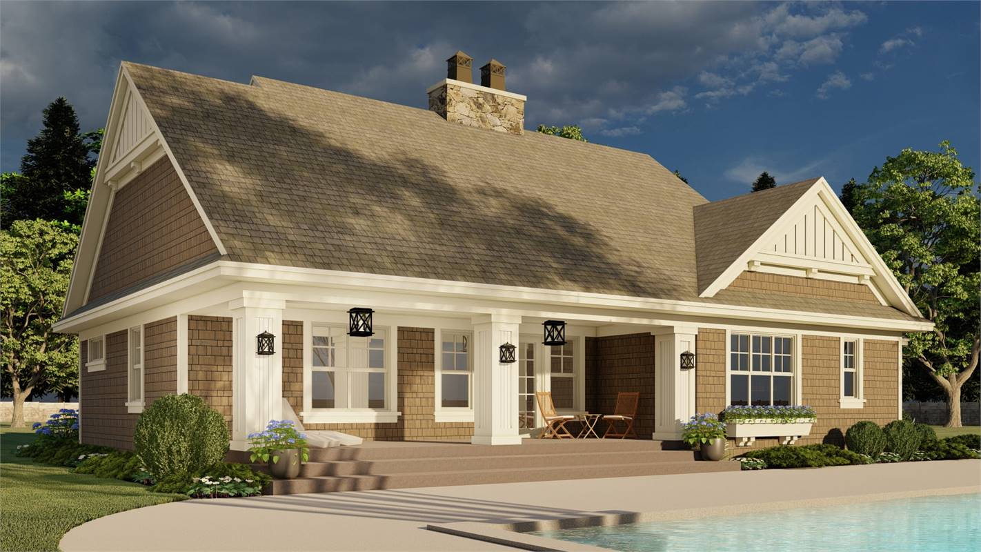Bungalow House Plan with Front and Rear Porches- Plan 2005 - 2005