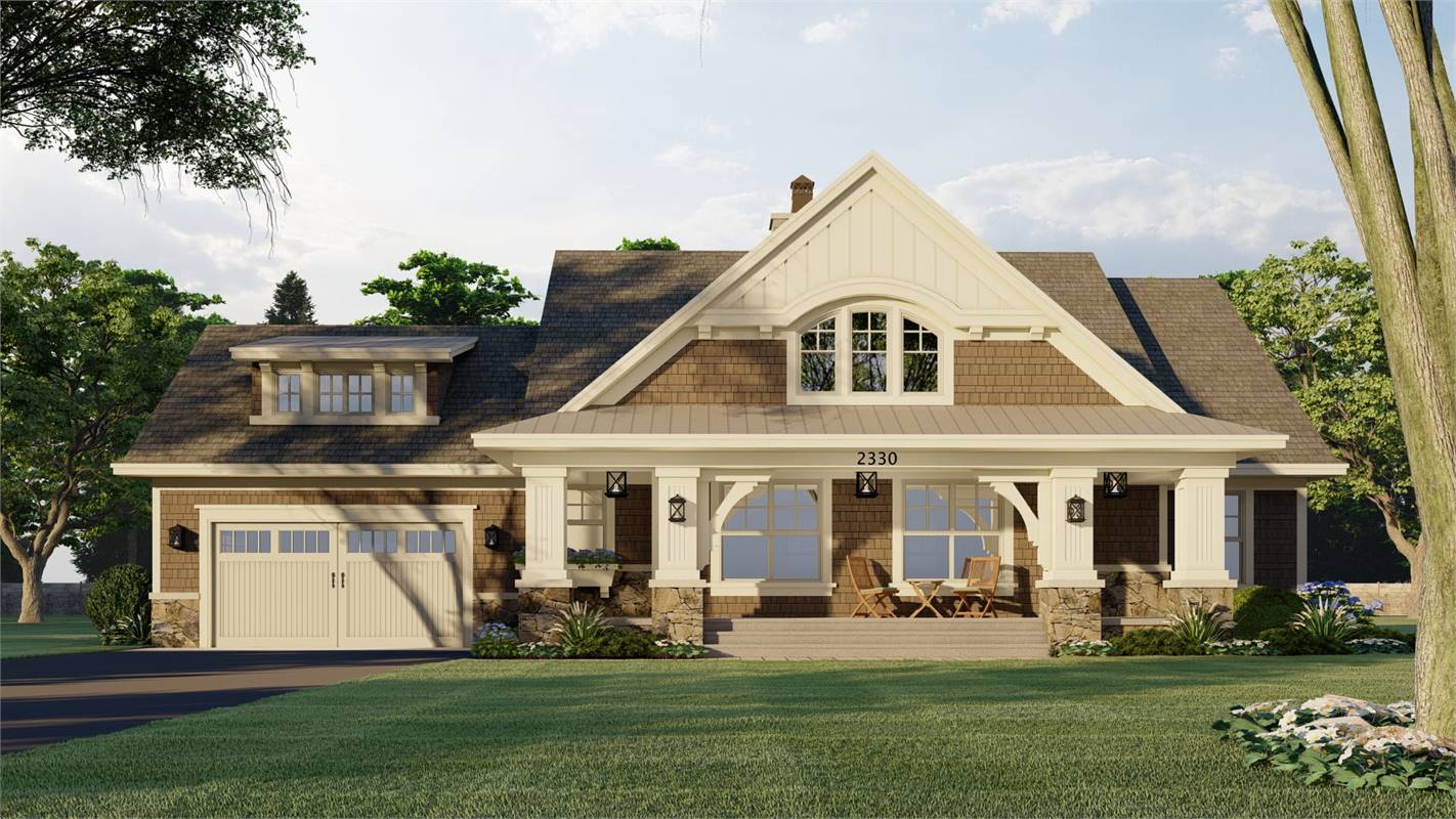 Bungalow House Plan with Front and Rear Porches- Plan 2005 - 2005