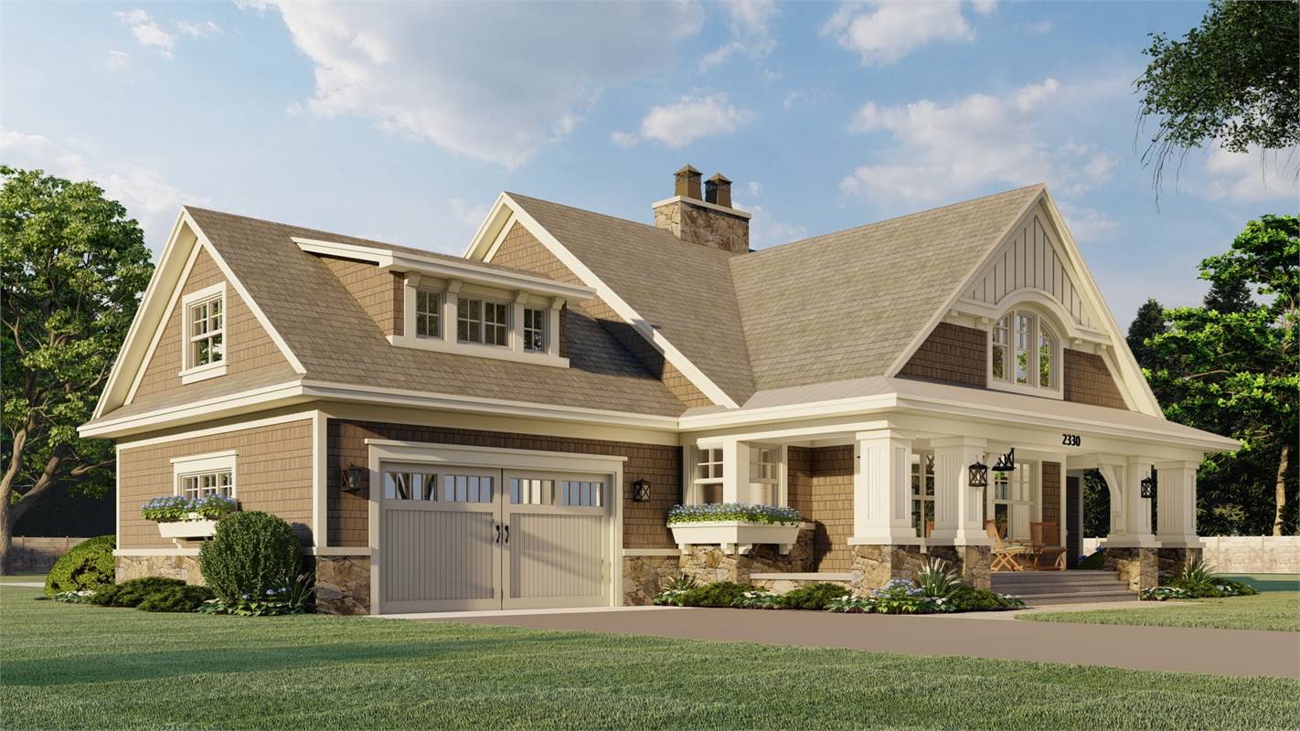 Bungalow House Plan with Front and Rear Porches- Plan 2005 - 2005
