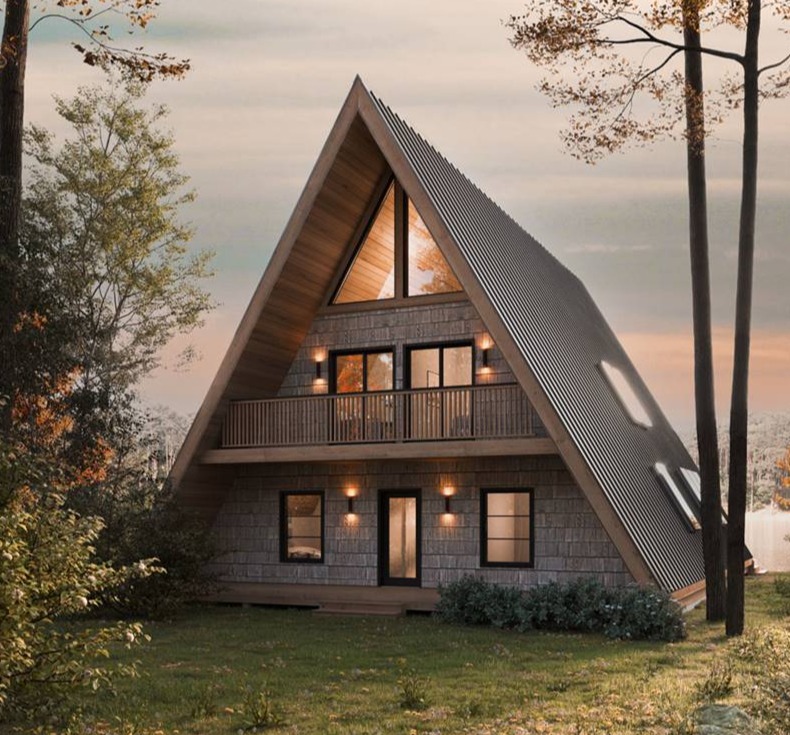 Three Story A-Frame with Four Beds: House Plan 8050 - 8050