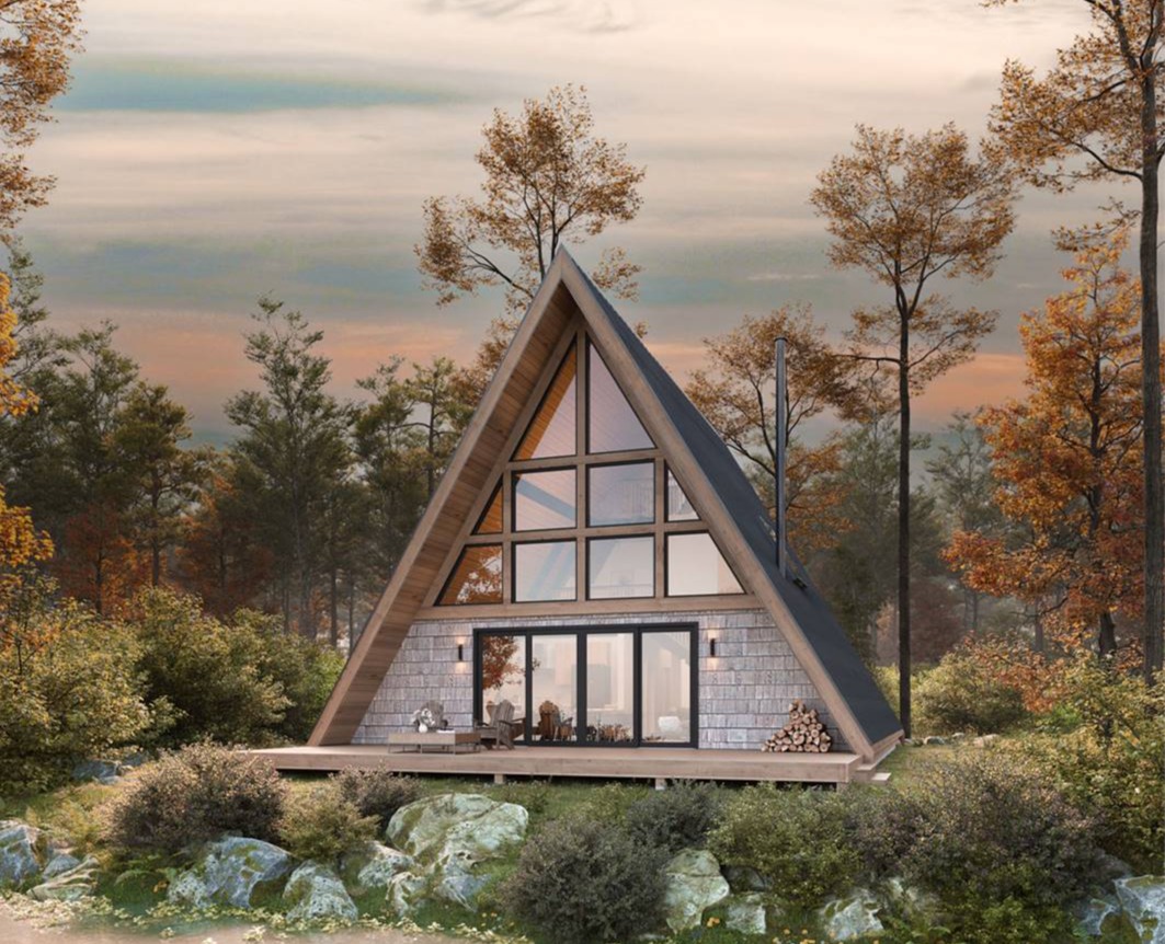 Three Story A-Frame with Four Beds: House Plan 8050 - 8050