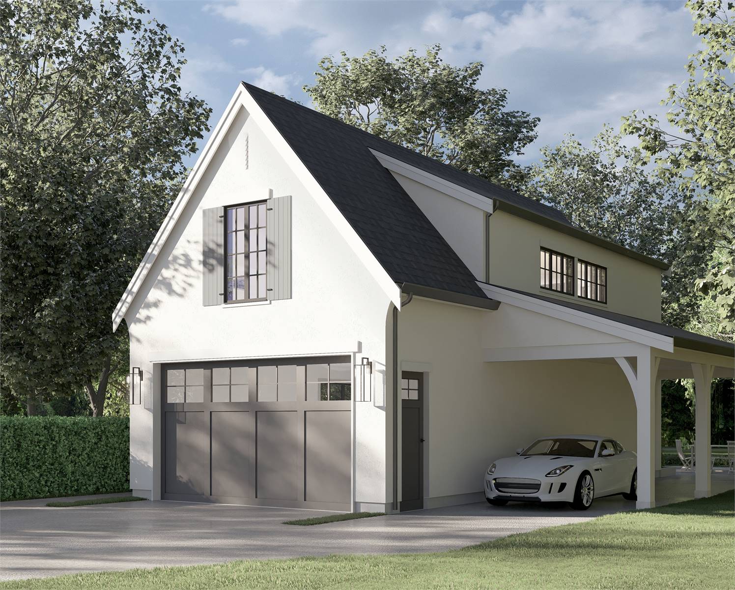 Monrova 1 Bedroom Open Concept Country Style Garage House Plan 9334 - 9334