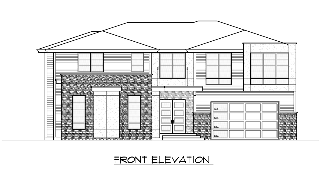 Two Story Contemporary Style House Plan 4441 - 4441