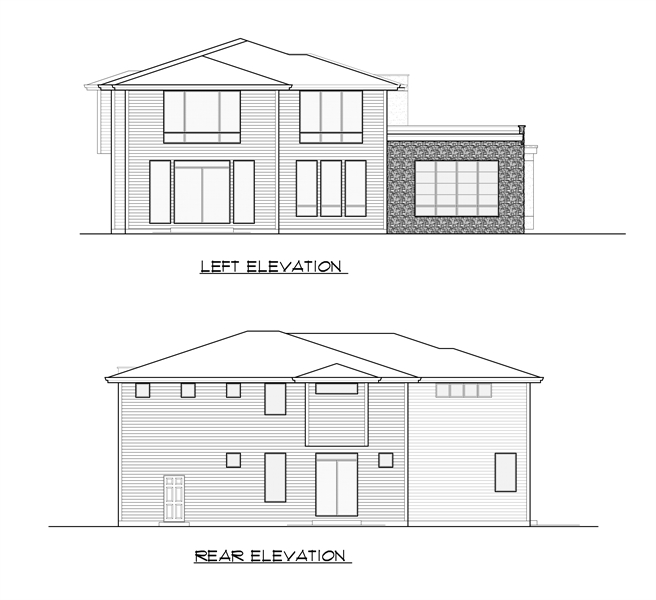 Two Story Contemporary Style House Plan 4441 - 4441