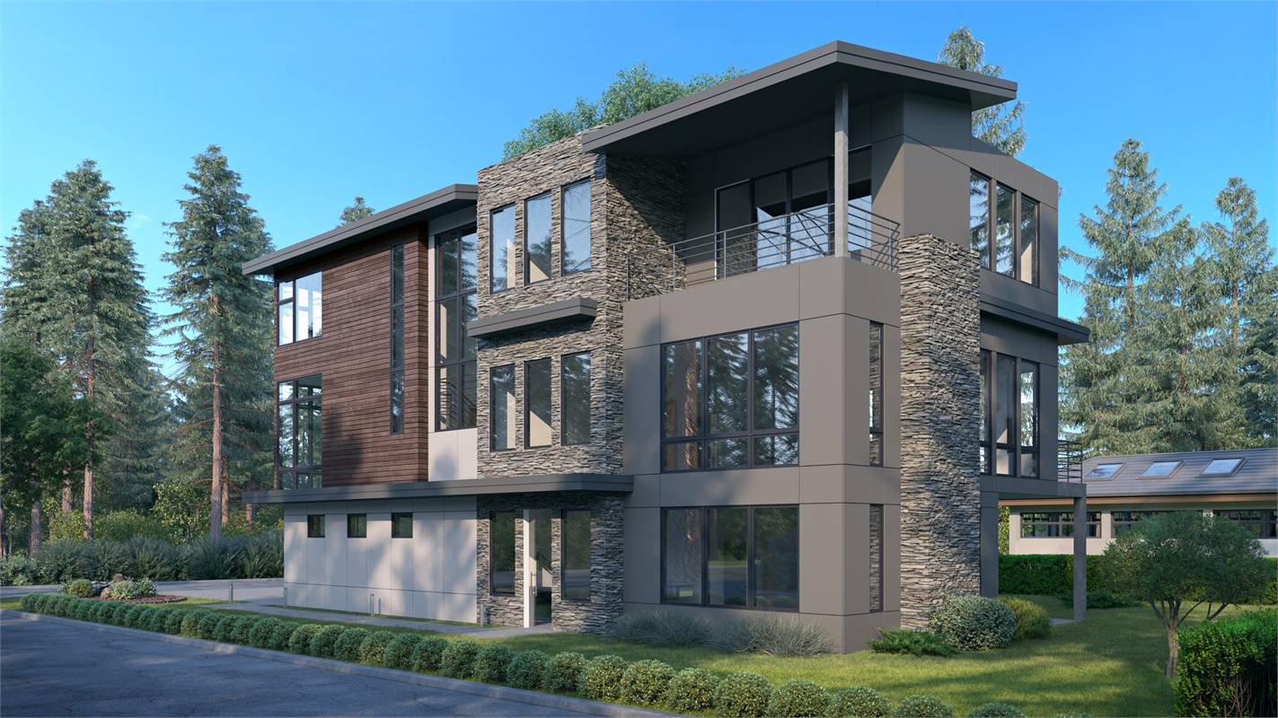 Narrow Lot Luxury Contemporary Style House Plan 9995: Nicolas - 9995