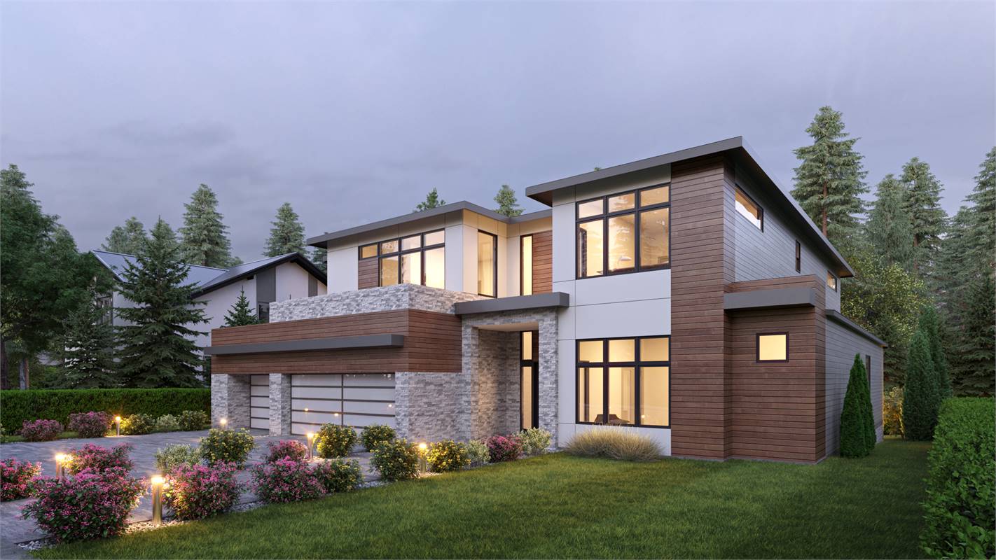 Luxury Two Story Contemporary Style House Plan 9996: Garfia - 9996