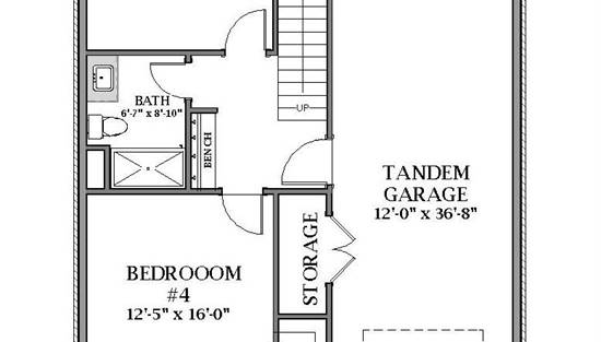 Exclusive Narrow Lot 3 Story Townhouse Style House Plan 1081 - 1081